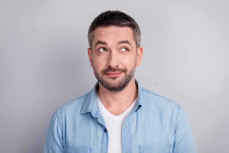 Close-up Portrait of His he Nice Attractive Creative Dreamy Doubtful ...