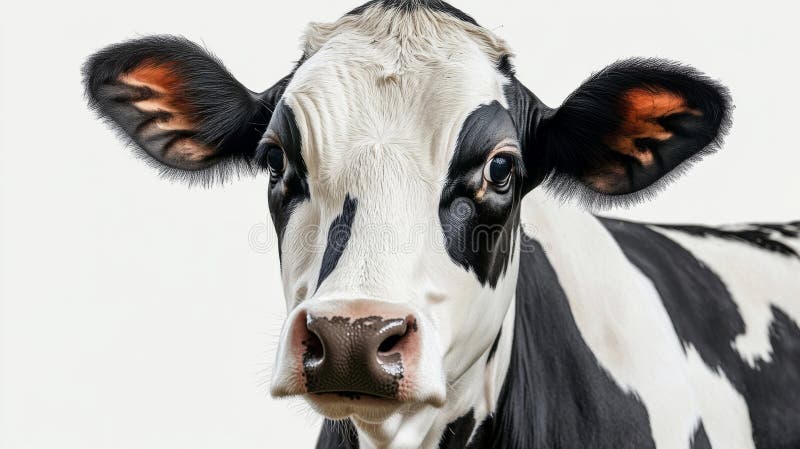 Close-up Portrait of a Holstein Cow Stock Illustration - Illustration ...