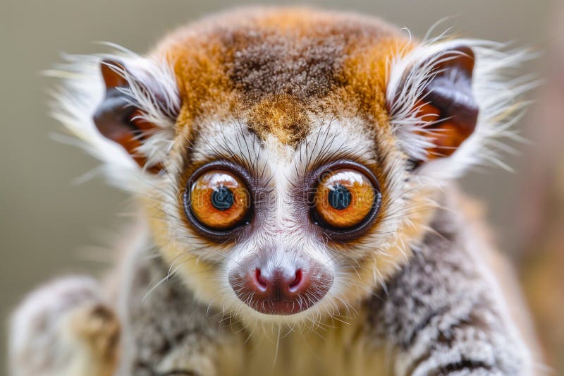 A Close-up Portrait of a Loris Stock Illustration - Illustration of ...
