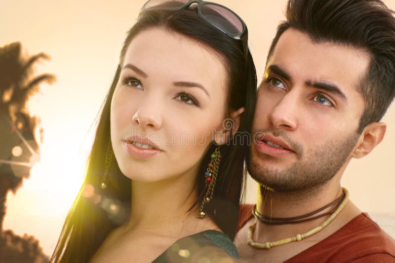 Close-up Portrait of Loving Couple Stock Image - Image of clothing ...