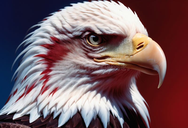 A Close-up Portrait of a Majestic Bald Eagle Stock Illustration ...