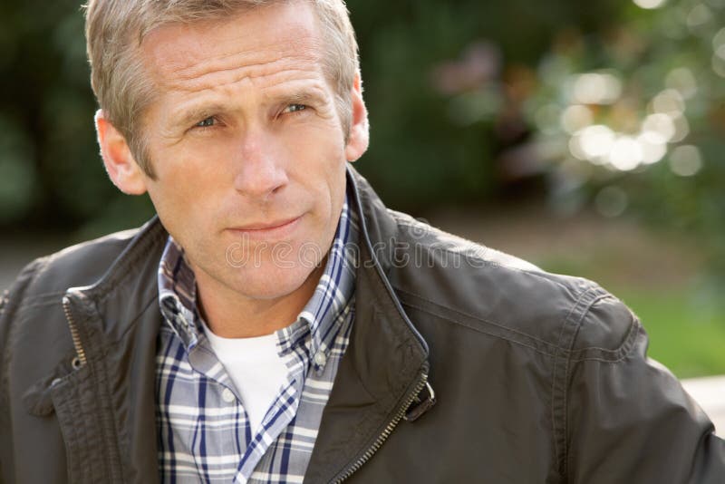 Close Up Portrait of Man Standing Outside in Autum Stock Photo - Image ...