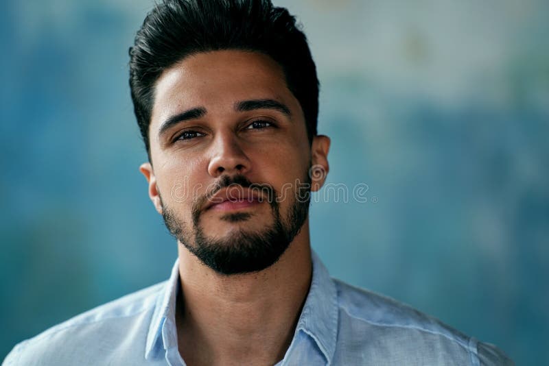 Close Up Portrait of Manly, Attractive, Handsome, Bearded Man Looking ... Close Up Portrait of Manly, Attractive, Handsome, Bearded Man Looking ...