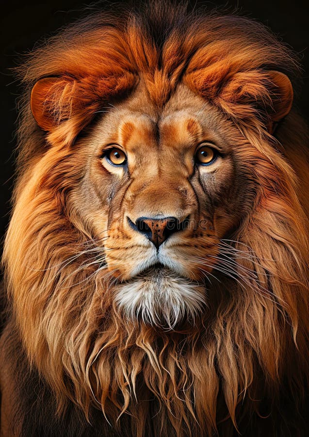 Close-up Portrait of a Massive and Old Lion Stock Photo - Image of landmark, lifestyle: 305571840