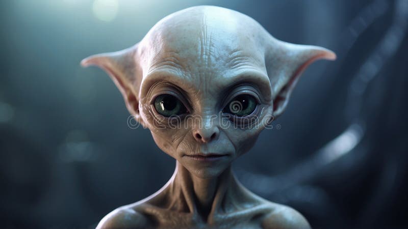 Close-Up Portrait of a Matured Alien Creature in a Mysterious ...