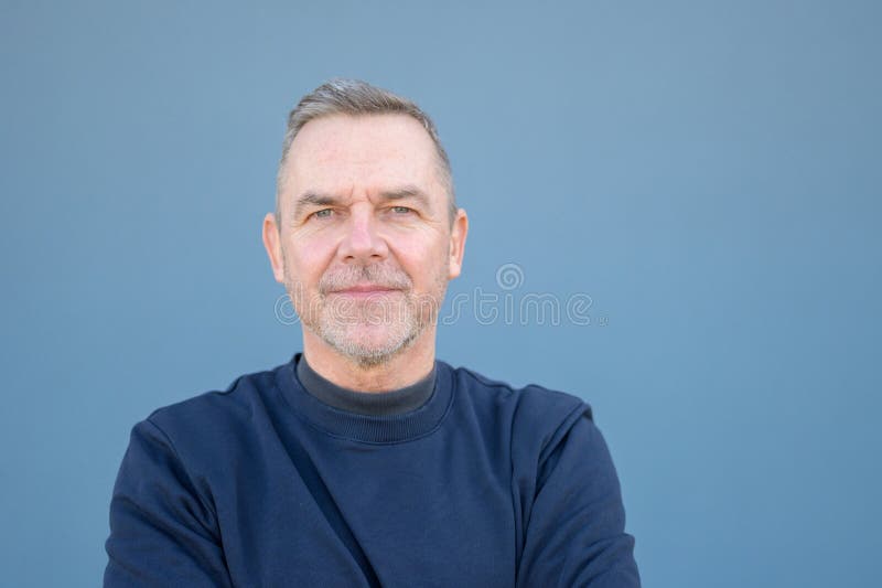 Close Up Portrait of a Middle Aged Man Looking Friendly at the Camera ...
