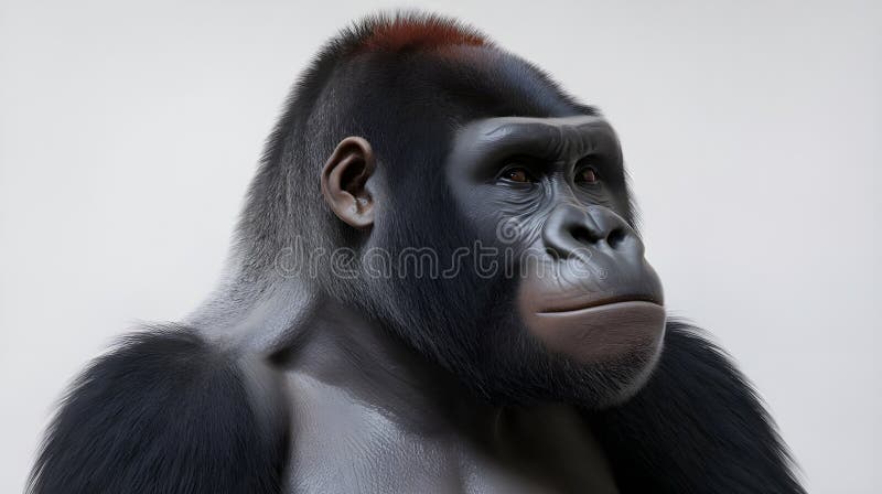 Close Up Portrait of a Powerful Silverback Gorilla Stock Illustration ...