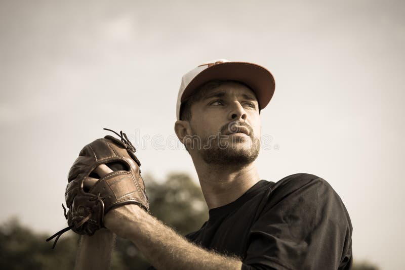 Close Up Portrait of a Pretty Baseball Pitcher Stock Image - Image of ...