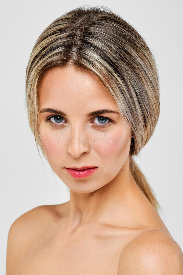 Close Up Portrait of Pretty Lady Looking Skeptical Stock Image - Image ...