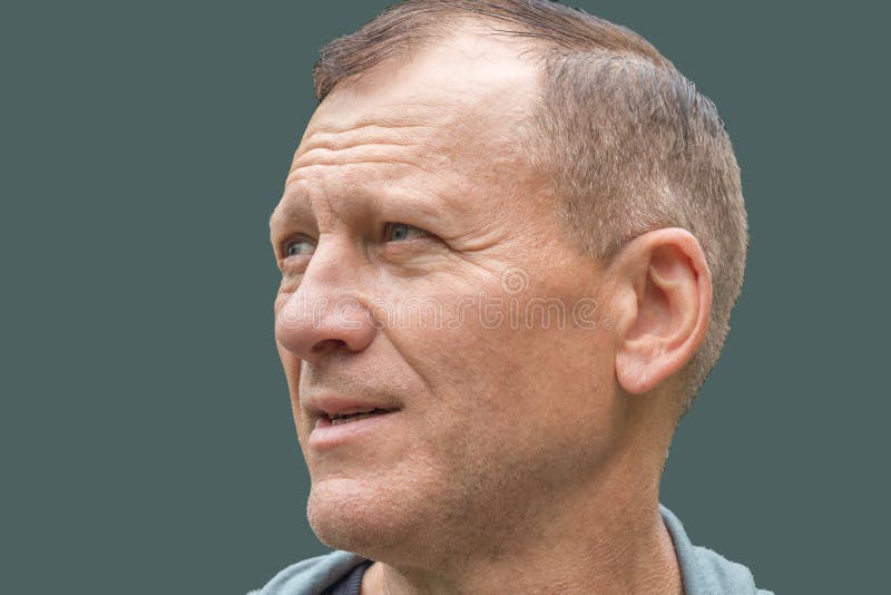 Close-up Portrait in Profile of a Middle-aged Man Stock Image - Image ...