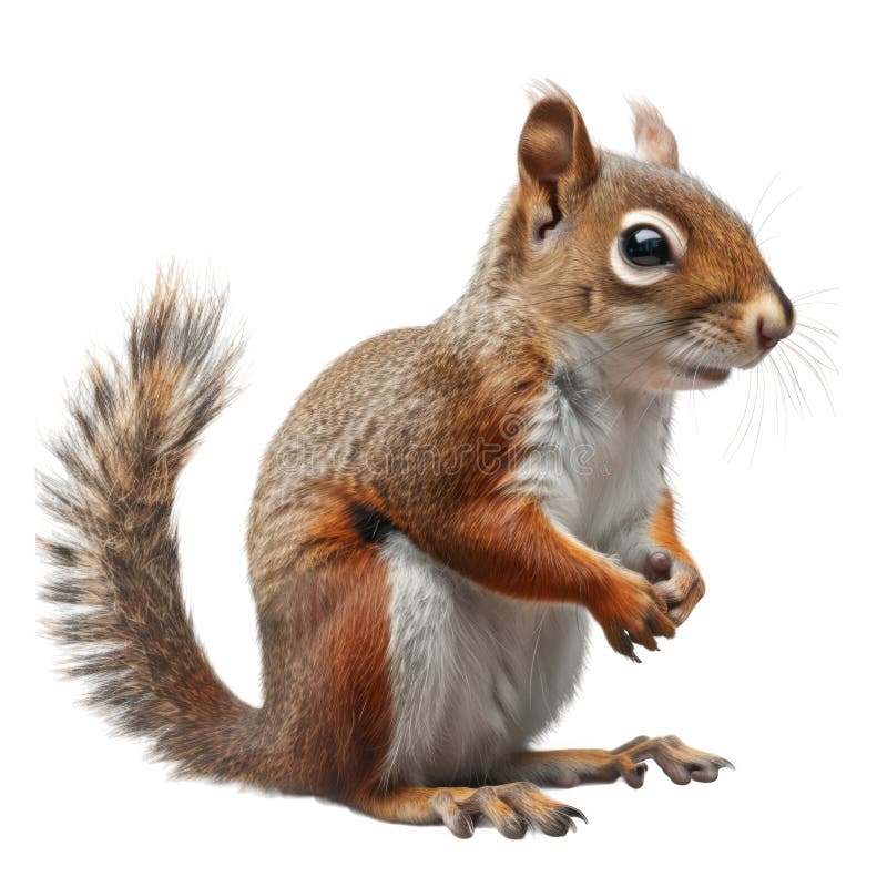 A Close-Up Portrait of a Red Squirrel Sitting with Its Paws Tucked ...