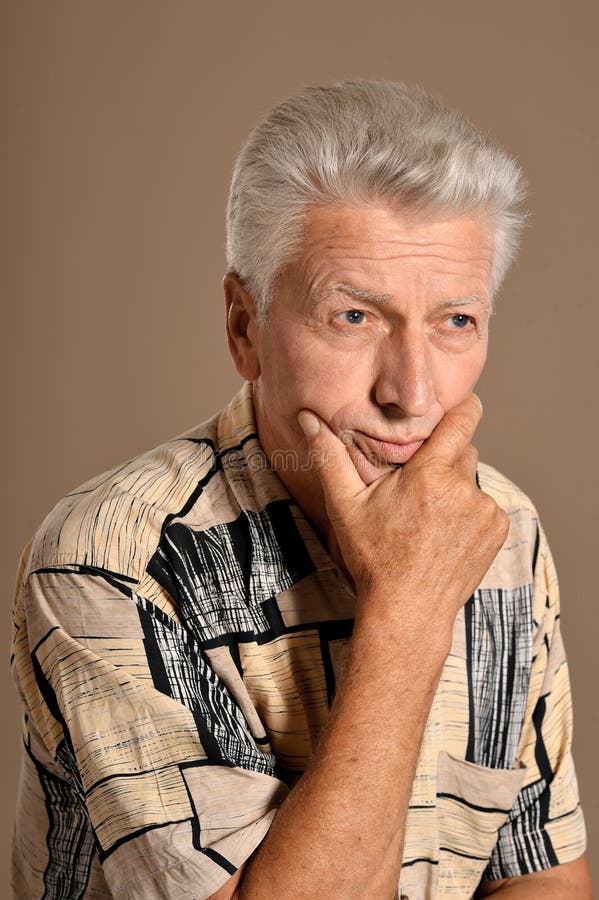 Close-up Portrait of Sad Sick Senior Man Stock Image - Image of adult ...