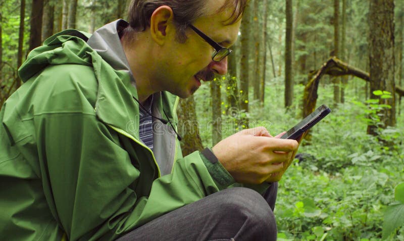 Environmentalist in the Forest Stock Photo - Image of concept ...