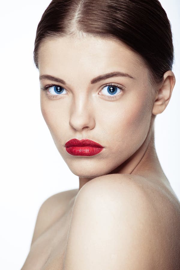 Close-up Portrait of Caucasian Young Model Stock Image - Image of chic ...