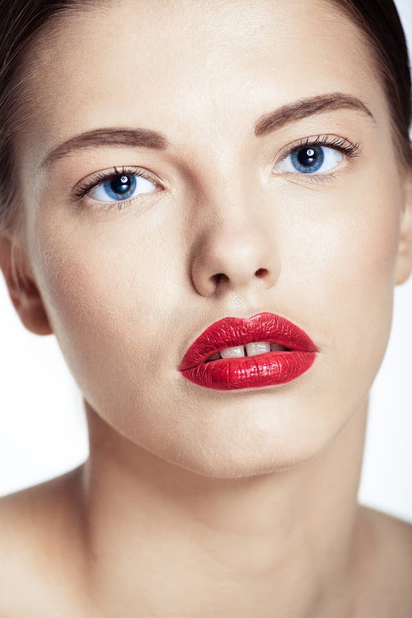 Close-up Portrait of Caucasian Young Model Stock Image - Image of neat ...