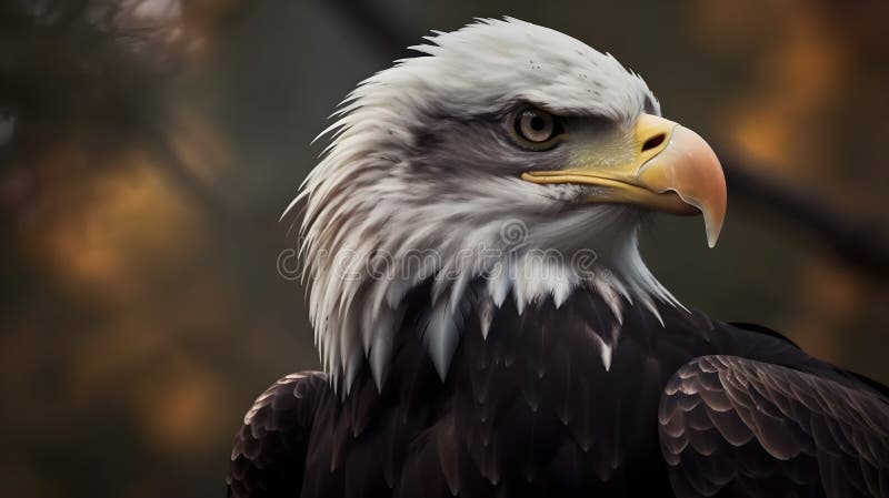 Close Up Portrait Shot of Bald Eagle Haliaeetus Leucocephalus White ...