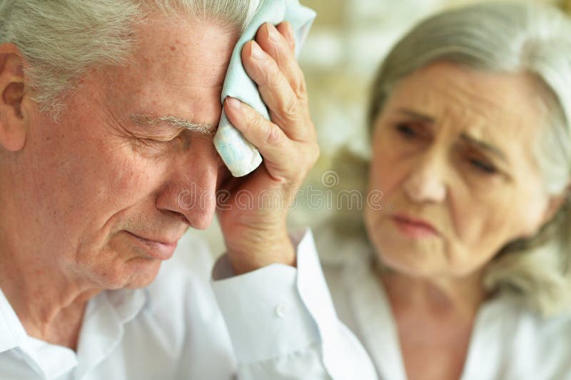Close Up Portrait of Sick Elderly Man at Home Stock Image - Image of ...