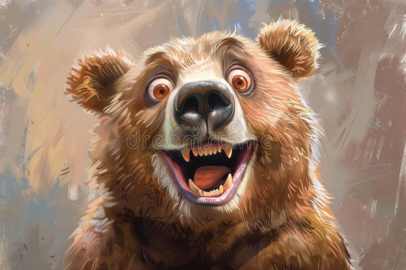 Close-Up Portrait of a Smiling Bear in the Wild Stock Image - Image of ...