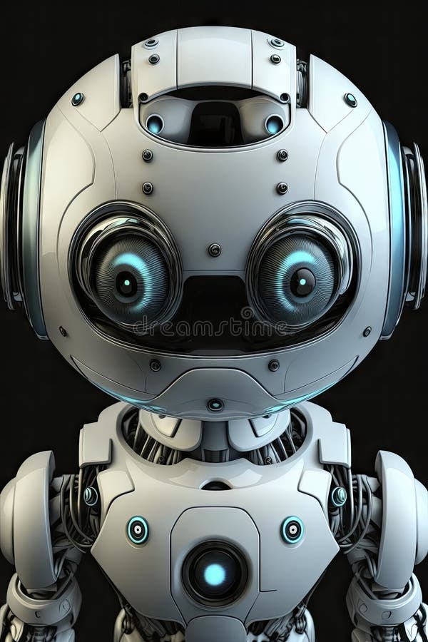 Close-Up Portrait of Smiling Robotic Figure for Technology Blogs and ...