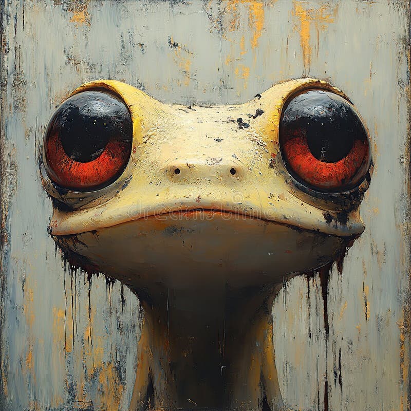 Close-up Portrait of a Stylized Frog Stock Image - Image of frog ...