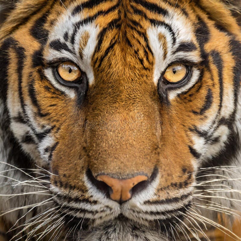 Close-up Portrait of a Tiger S Face Stock Illustration - Illustration ...