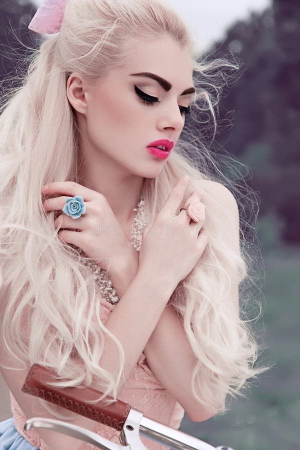 Close Up Portrait Of A Very Beautiful Sweet Blonde Girl Stock Image