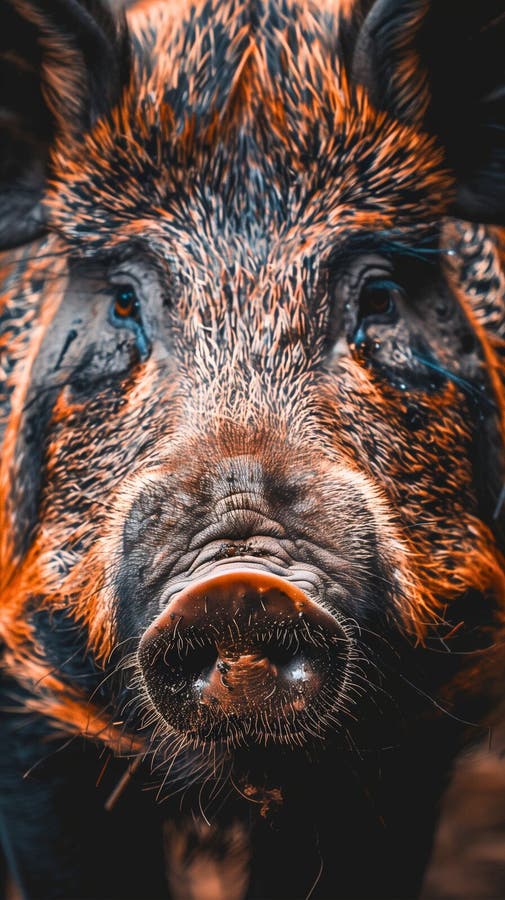 Close-Up Portrait of Wild Boar S Face Stock Illustration - Illustration ...