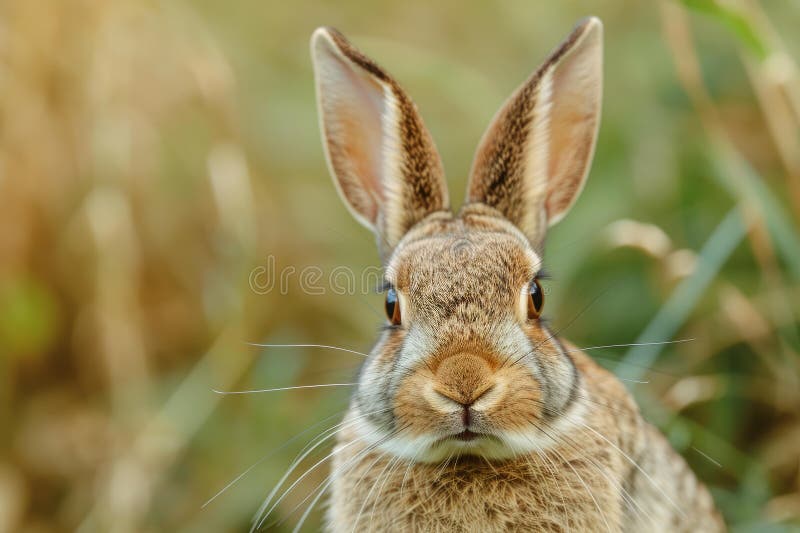 Close-up Portrait of a Wild Rabbit in Nature Stock Photo - Image of ...