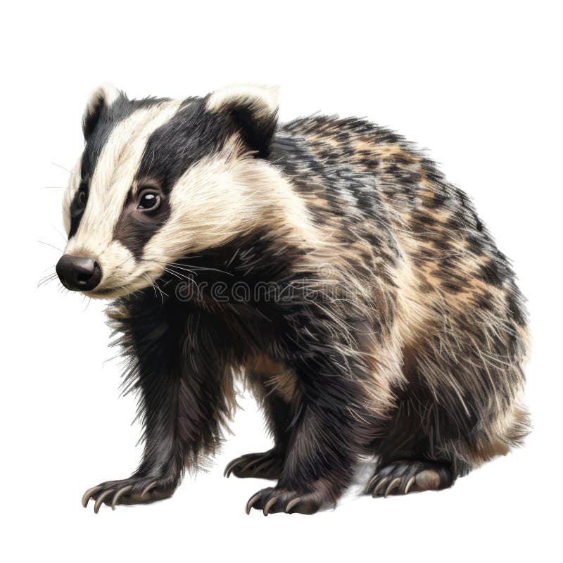 Close-up Portrait of a Young Badger Stock Illustration - Illustration ...