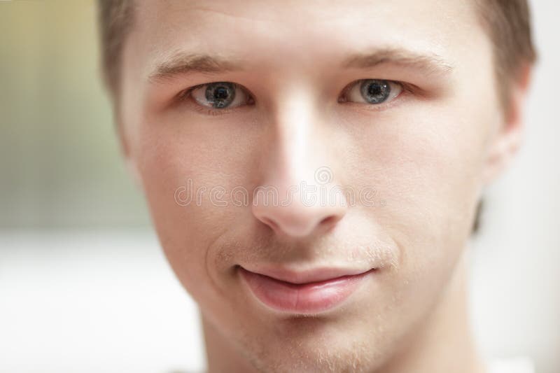 Close Up Portrait of Young Man Stock Image - Image of casual, natural ...