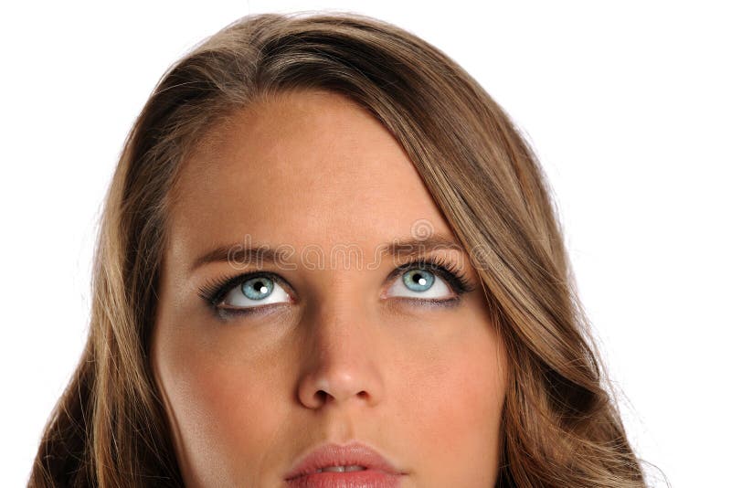 Woman Looking Upward stock photo. Image of pretty, diversity - 2197056