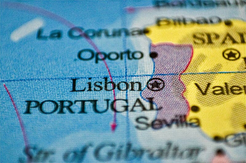 Close Up of Portugal on a Map Stock Photo - Image of mediterranean ...