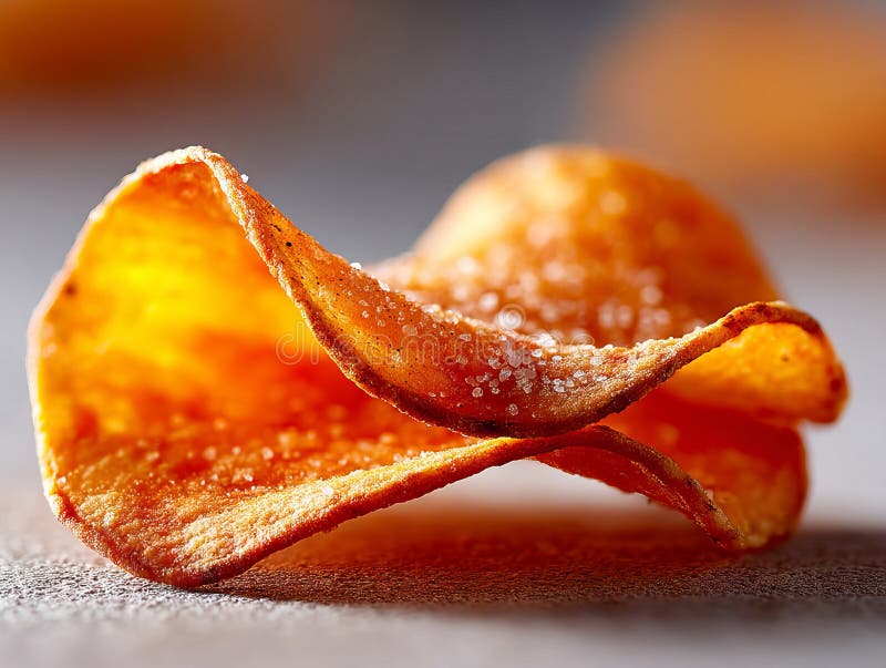 A Close Up of a Potato Chip on a Table Stock Image - Image of covered ...