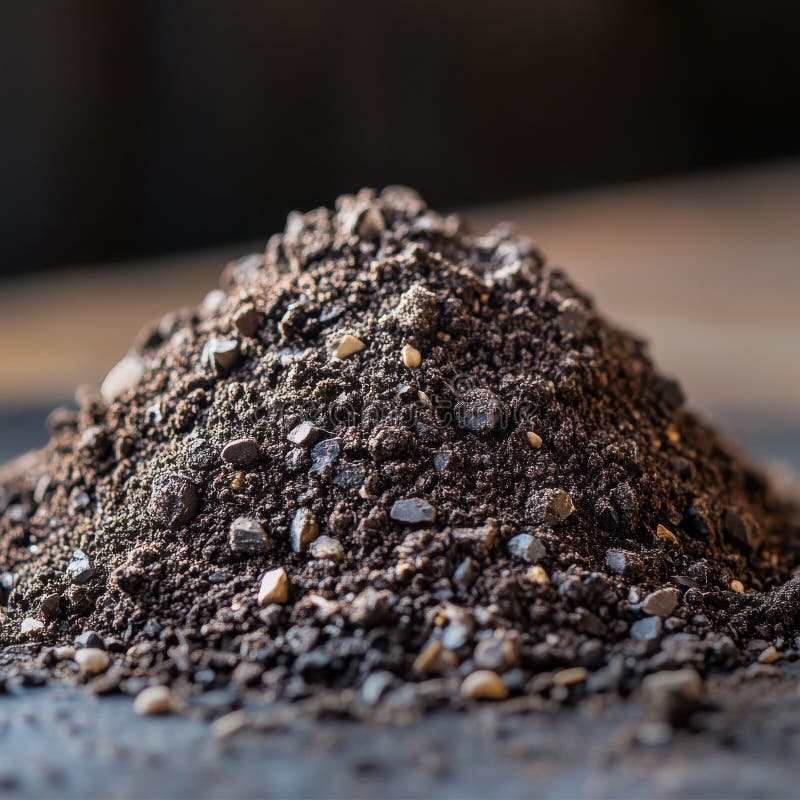 Close-up of Potting Soil with Visible Compost and Tiny Pebbles Stock ...