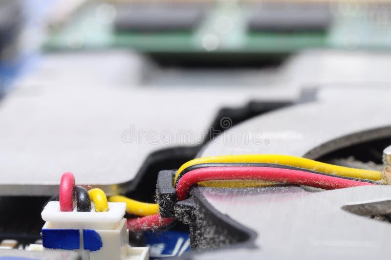 Close Up of Power Cable on Computer Stock Photo - Image of disassembly ...