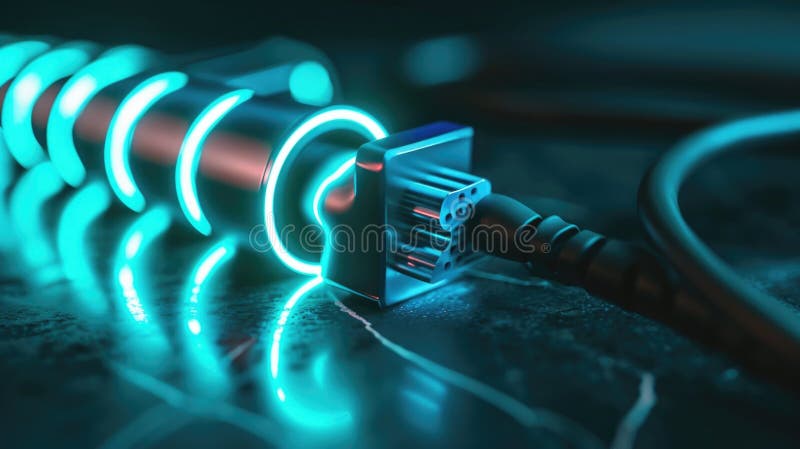 Close-Up of Power Cord on Table Stock Image - Image of electronic ...