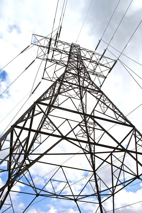 Blue Electric Lines and Sky Stock Photo - Image of blue, high: 118446092