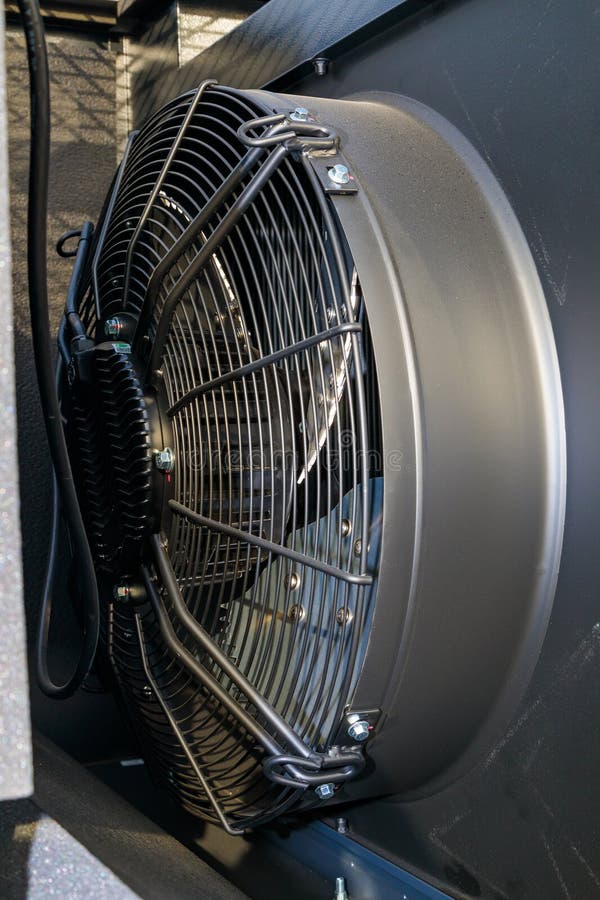Industrial Cooling Fan Rotating and Providing Ventilation Stock Photo ...