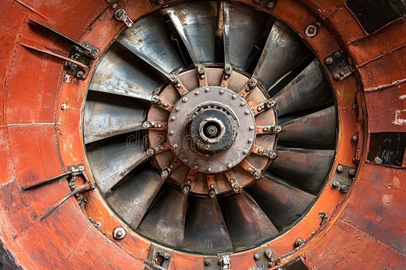 Close-up of Powerful Industrial Fan Blades Showing Complex Engineering ...