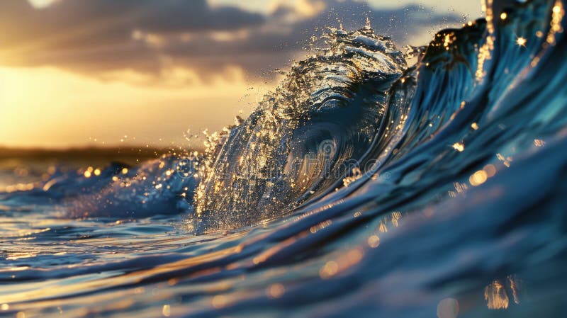 Close Up of a Powerful Ocean Wave, Perfect for Use in Nature or Travel ...