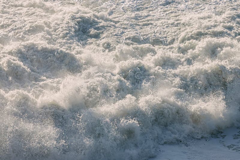 Close-up of Powerful Ocean Waves Making a Foam on the Surface Stock ...