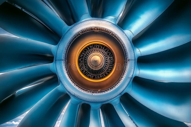 Close-Up of a Powerful Turbofan Aircraft Engine, Showcasing Its ...
