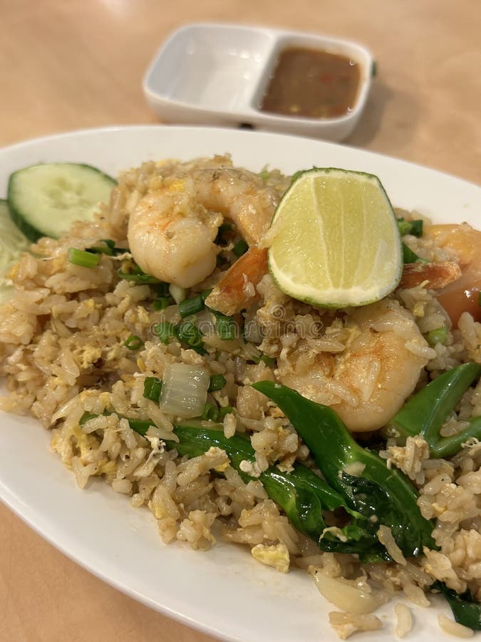 Close Up of Prawn Fried Rice Stock Image - Image of healthy, lunch ...
