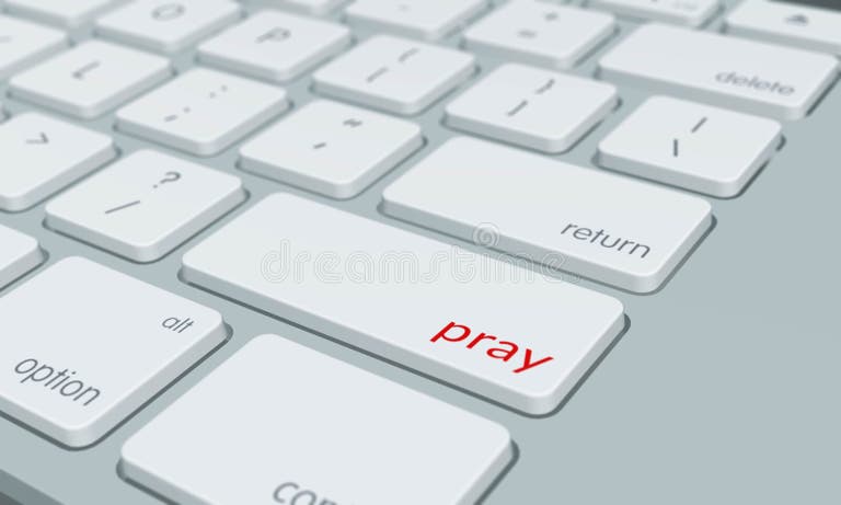 Close Up of Pray Keyboard Button Stock Illustration - Illustration of ...