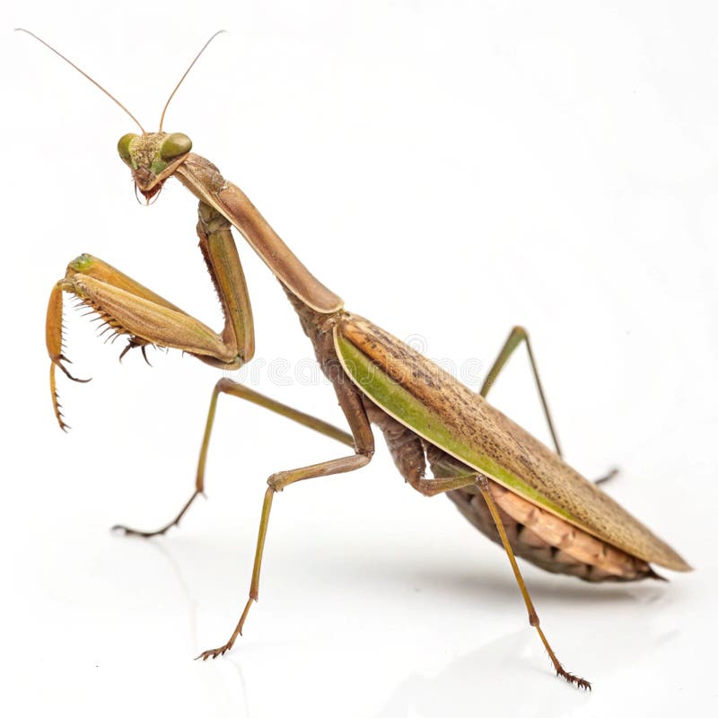 Praying Mantis Isolated on White Stock Illustration - Illustration of ...