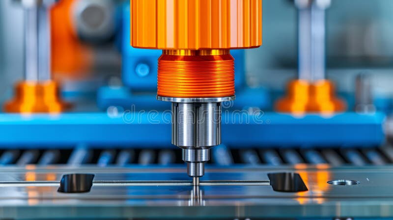 Close Up Of A Precise Cnc Machine Tool In Operation Showcasing