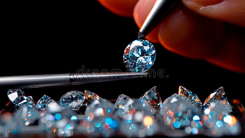 Close-up of Precision Diamond Setting: Craftsmanship and Gemstone Stock ...