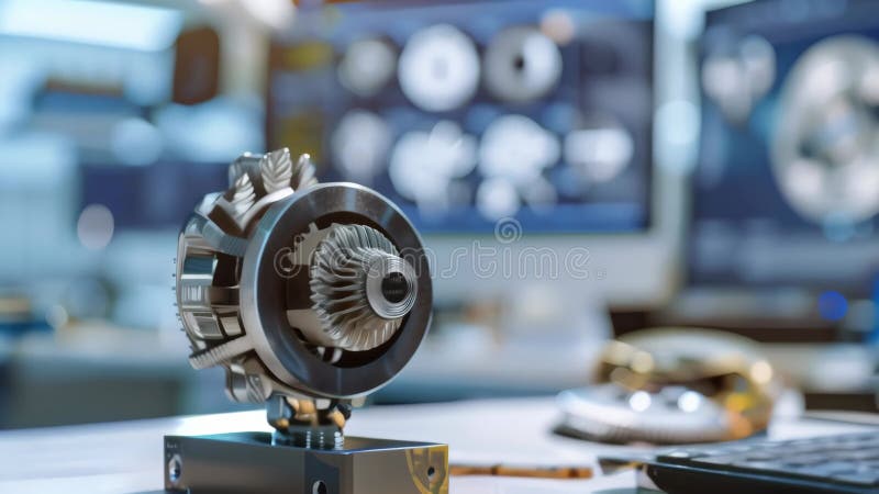 A Modern Workstation with a Computer, Speakers, and a Professional ...