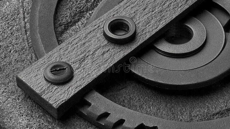 Close Up of Precision Engineering, Metallic Black Gears Interlocking on ...