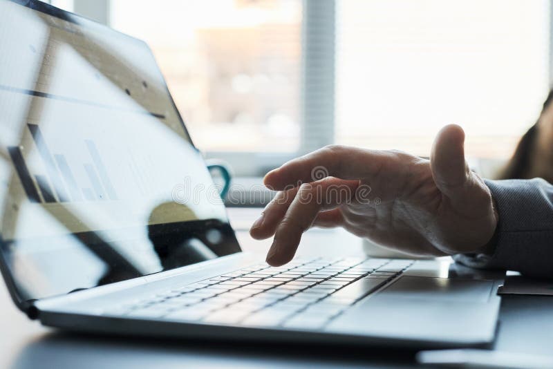 Close Up Pressing Computer Key Stock Photo - Image of success ...